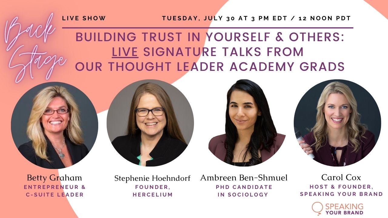 LinkedIn Live: Building Trust in Yourself and Others: Live Signature ...