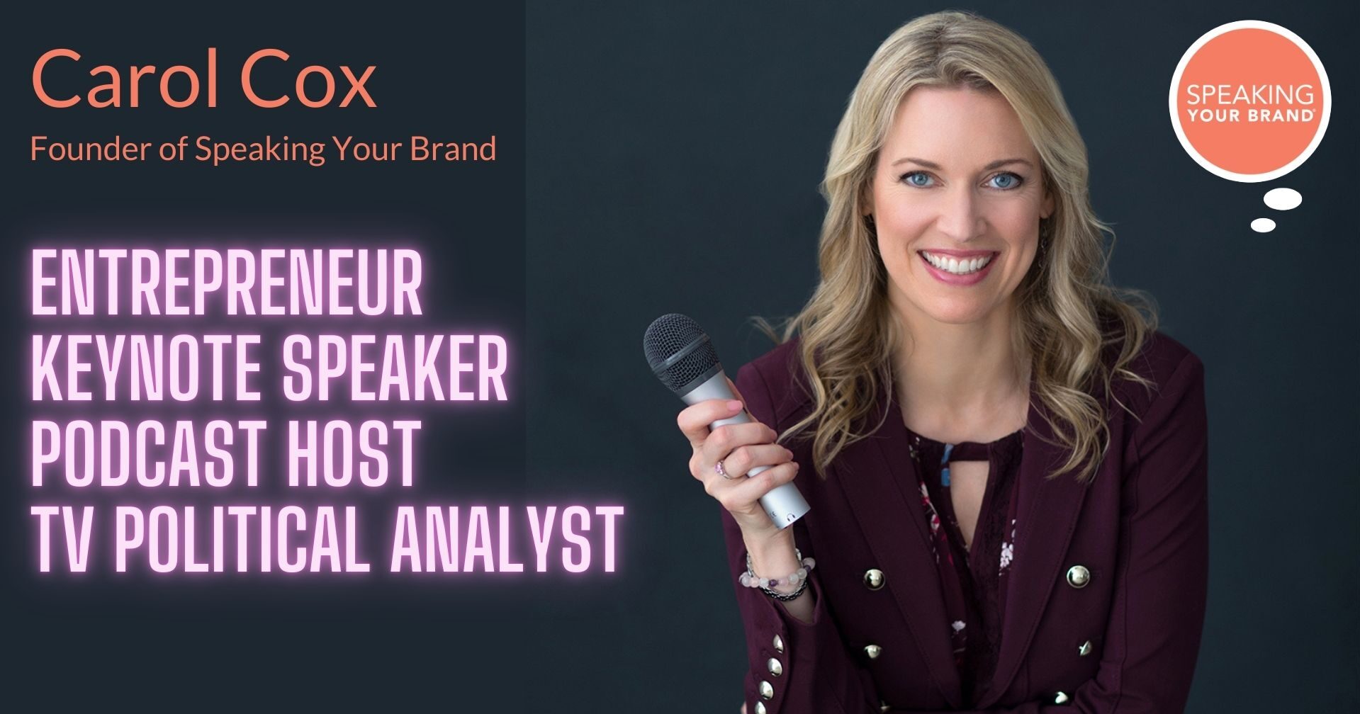 Carol Cox - Speaking & TV Clips | Speaking Your Brand